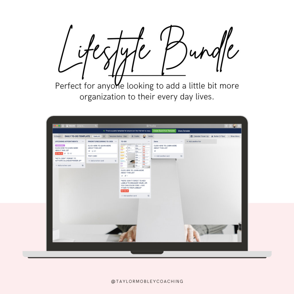 LIFESTYLE TRELLO TEMPLATE BUNDLE - Taylor, Lately